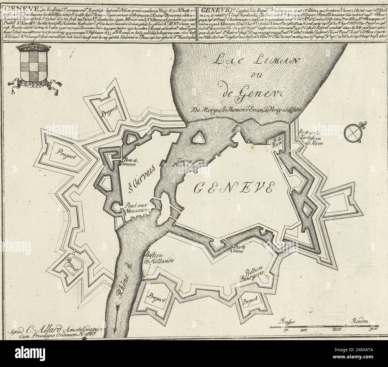 Map of Geneva, ca. 1701-1713, Geneva, the Capital of the aforementioned ...