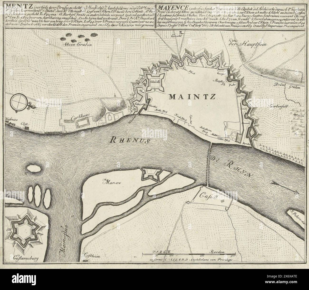 Map of Mainz, ca. 1701-1713, Mentz (...) is the capital of the ...