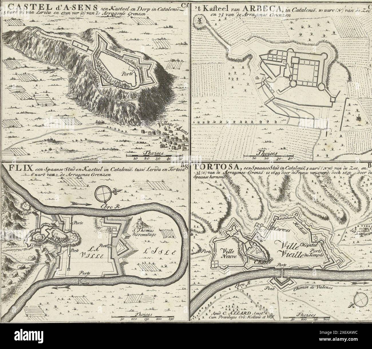 Maps of Tortosa and other places in Catalonia, ca. 1701-1713, Castel d ...