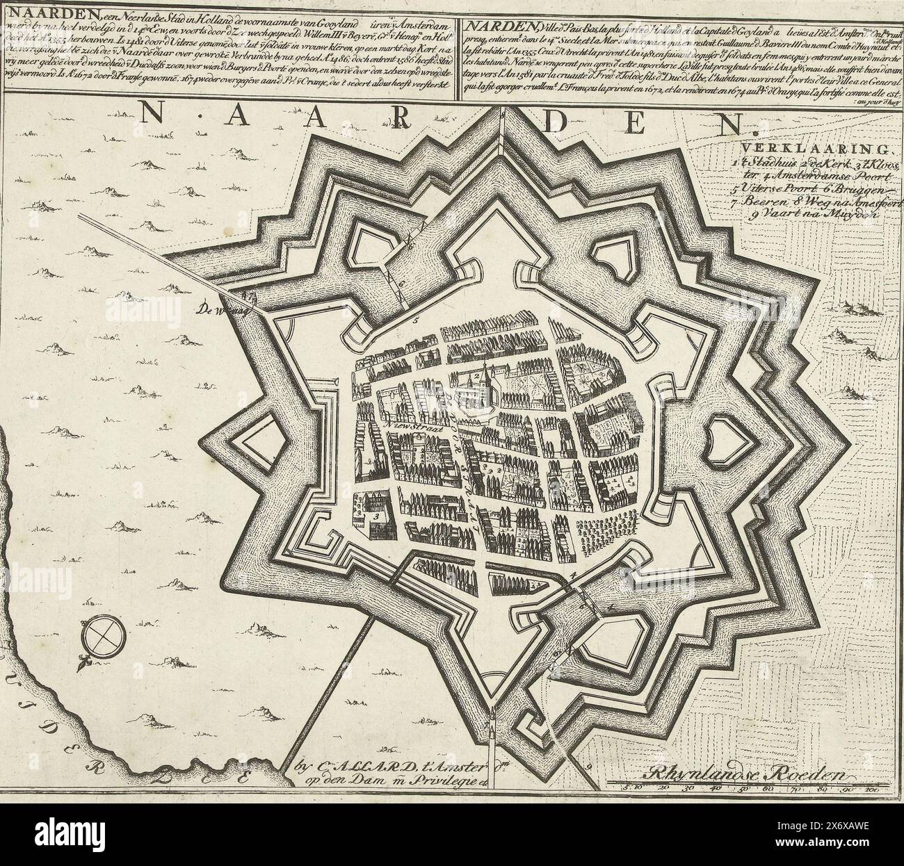 Map of Naarden, ca. 1701-1713, Naarden, a Dutch City in Holland ...
