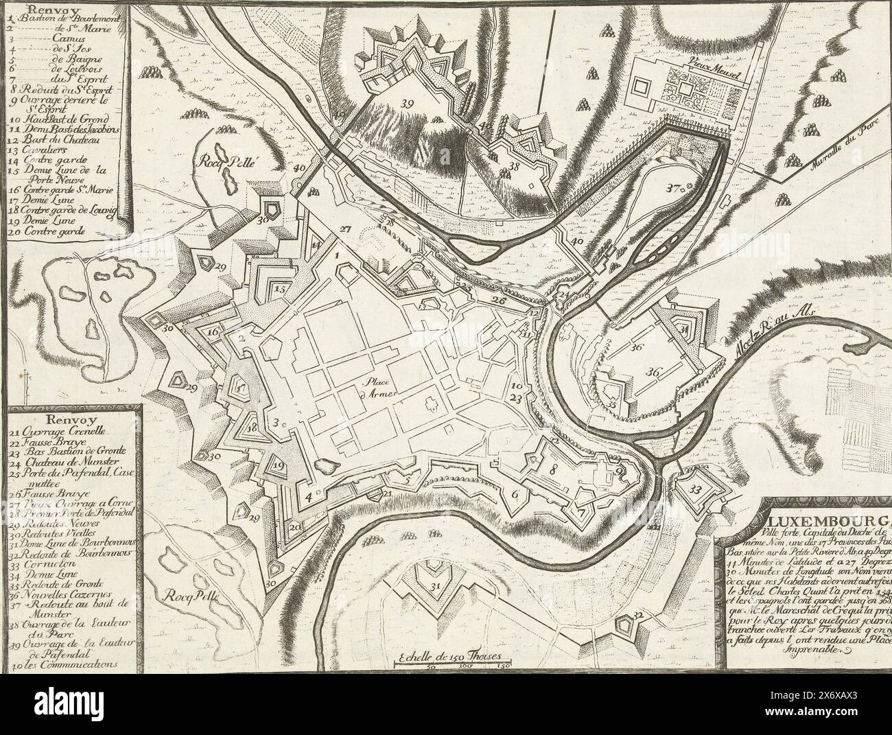 Map of Luxembourg, ca. 1693-1696, Luxembourg. Ville Forte, Capitale du ...