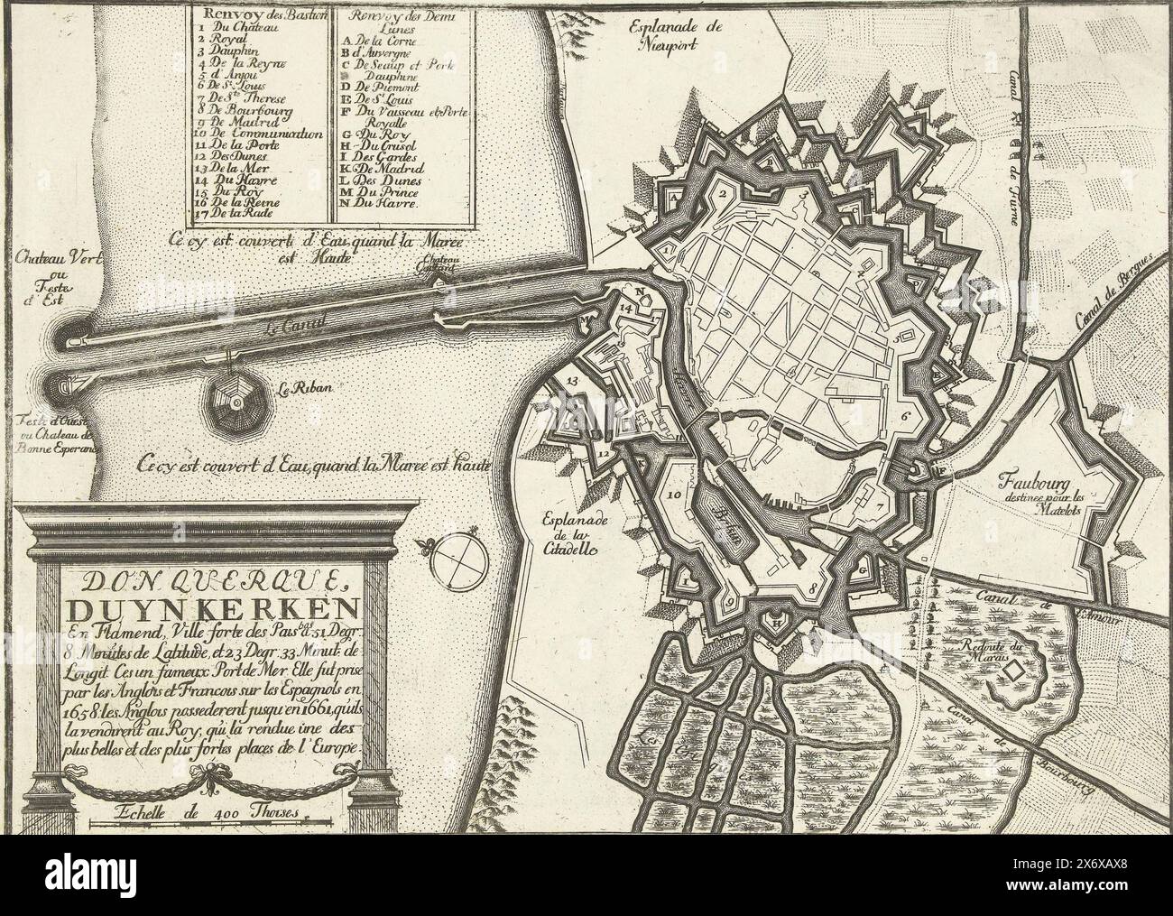 Map of Dunkirk, 1693-1696, Donquerque, Duynkerken en Flamand Ville ...