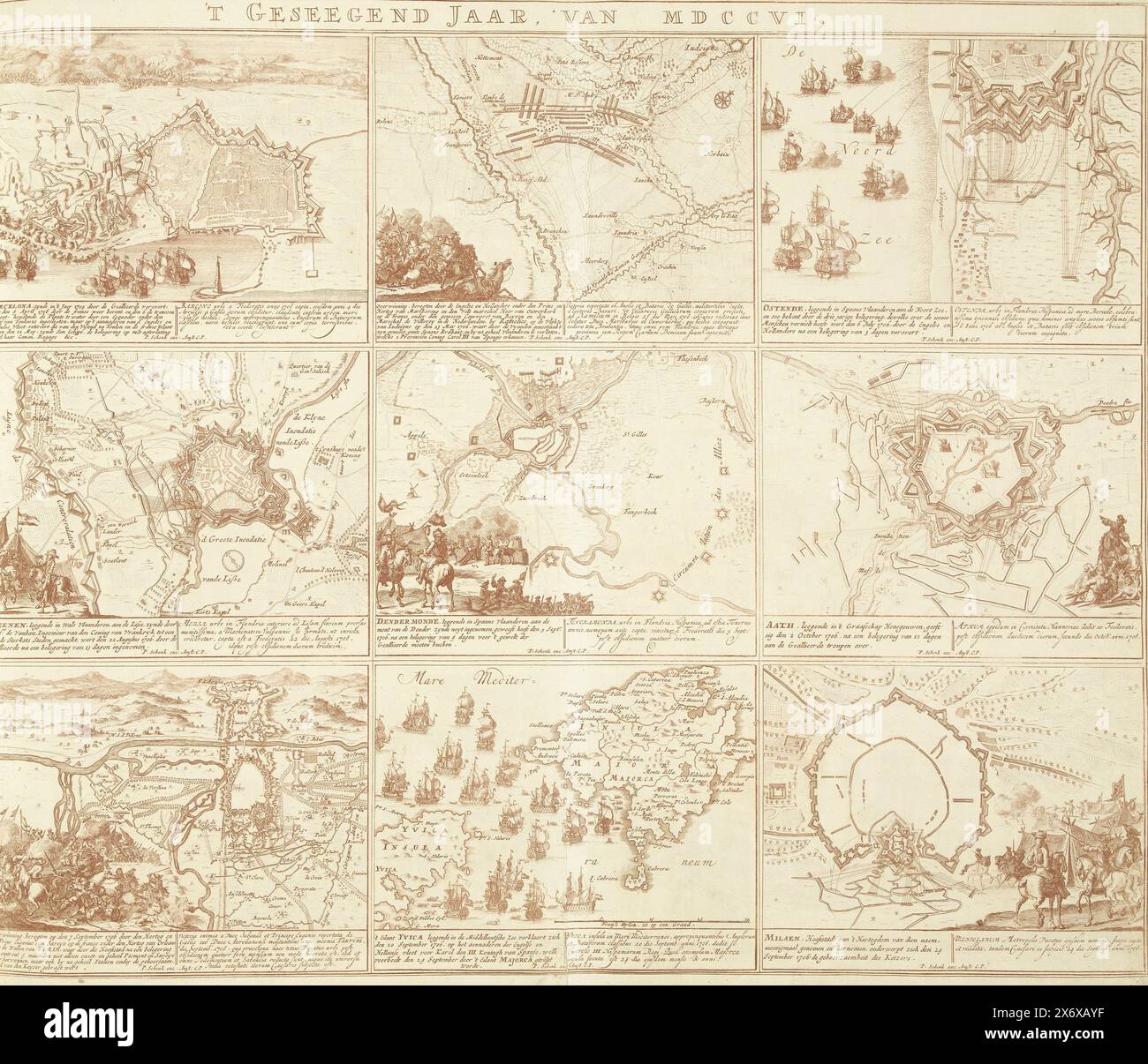 Theater of War (page VII), 1706, 't Geseegend Jaar, van MDCCVI (title ...