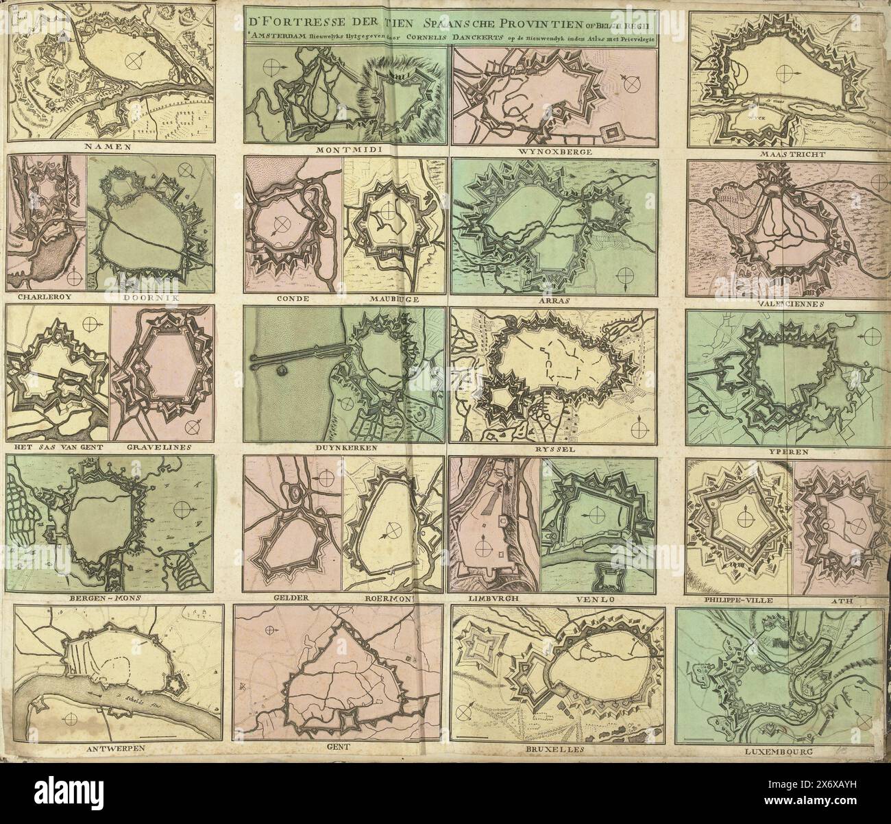 Theater of the War: sheet with maps of fortifications, ca. 1700-1710, D ...