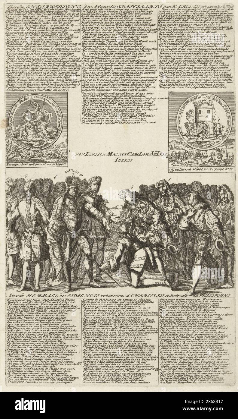 Honors of the Spaniards to Charles III, 1706, Second Submission of the ...