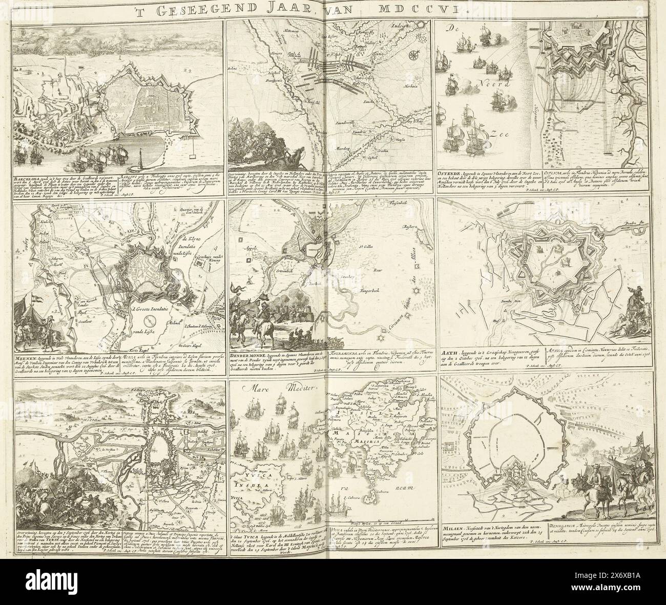 Theater of War (page VII), 1706, 't Geseegend Jaar, van MDCCVI (title ...