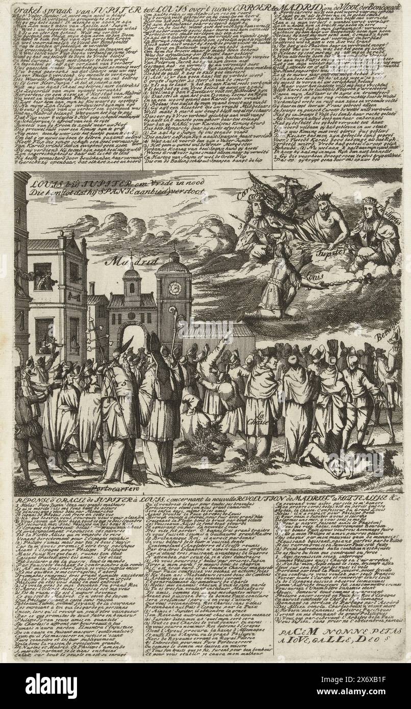 Jupiter appears with two kings to the Spaniards, 1706, Oracle speech ...