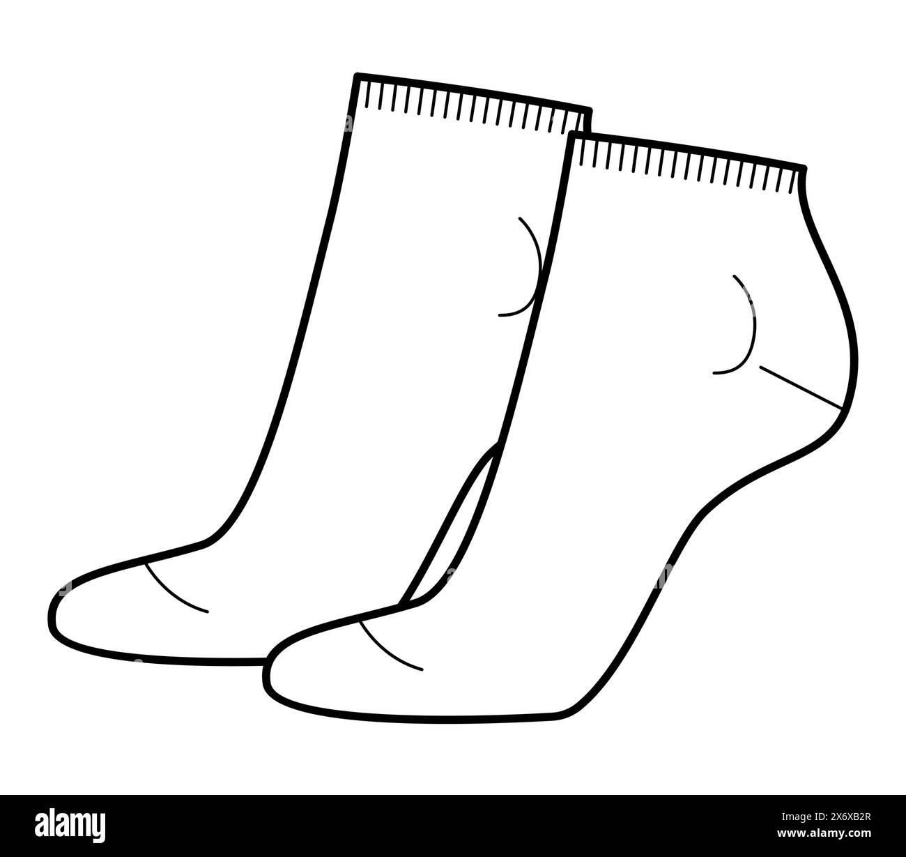 Sneaker Socks women shape Technical drawing silhouette. Fashion ...