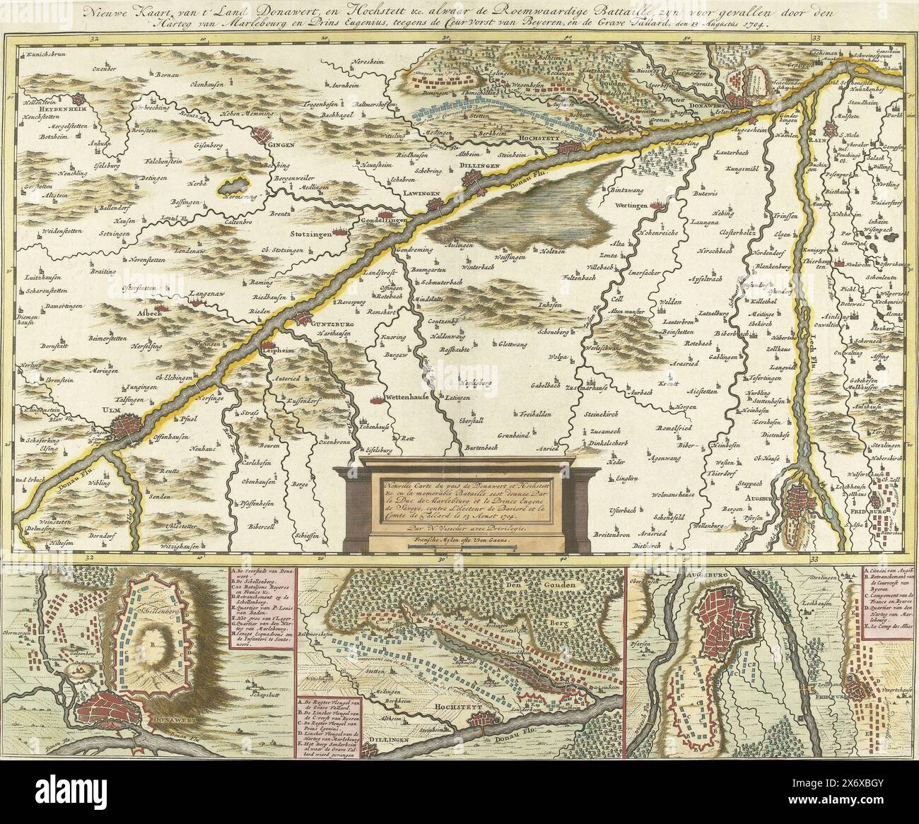 Map of Donawert, the region where the battle of Höchstädt was fought ...