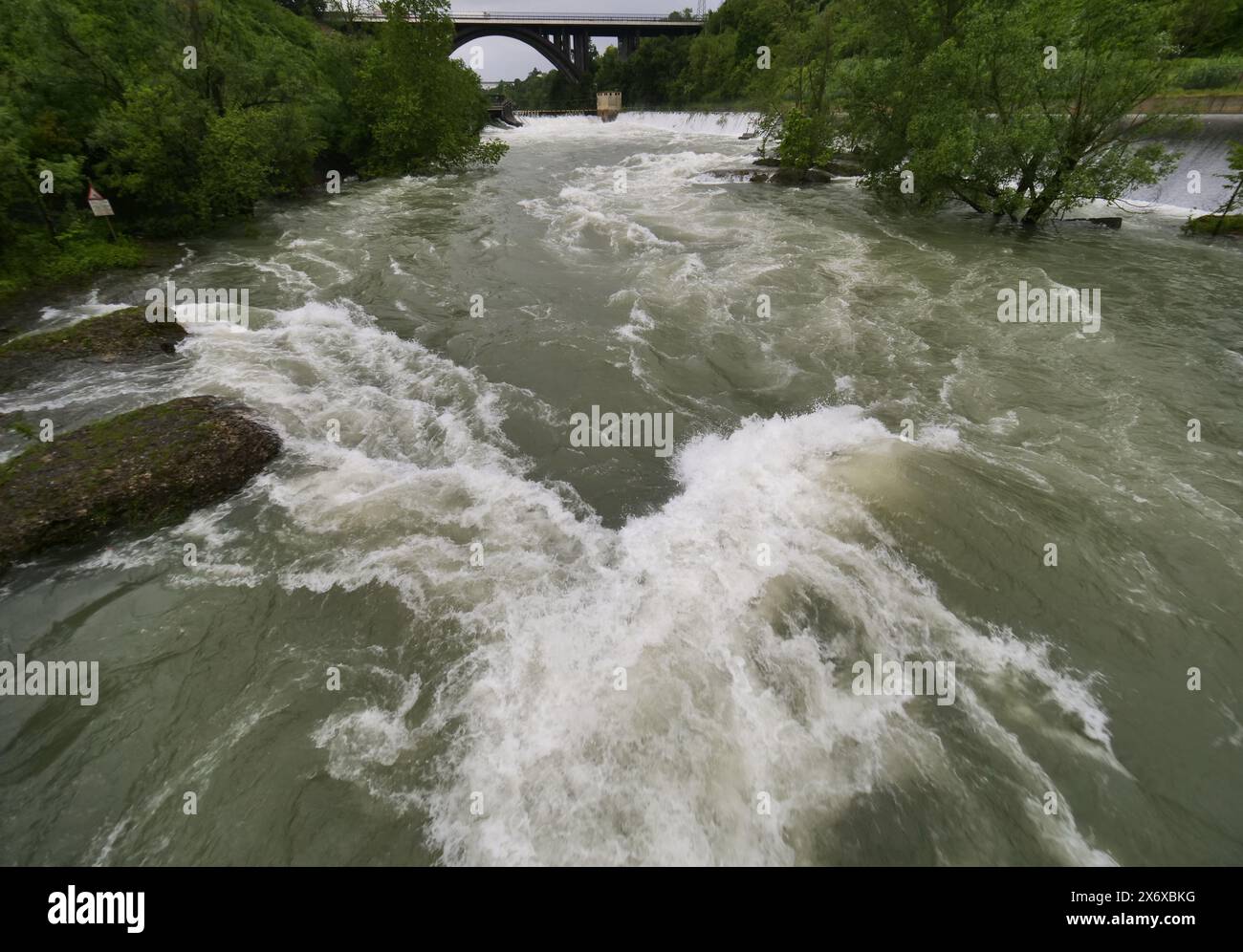 Adda river in flood and at maximum alert in these days of May due to ...