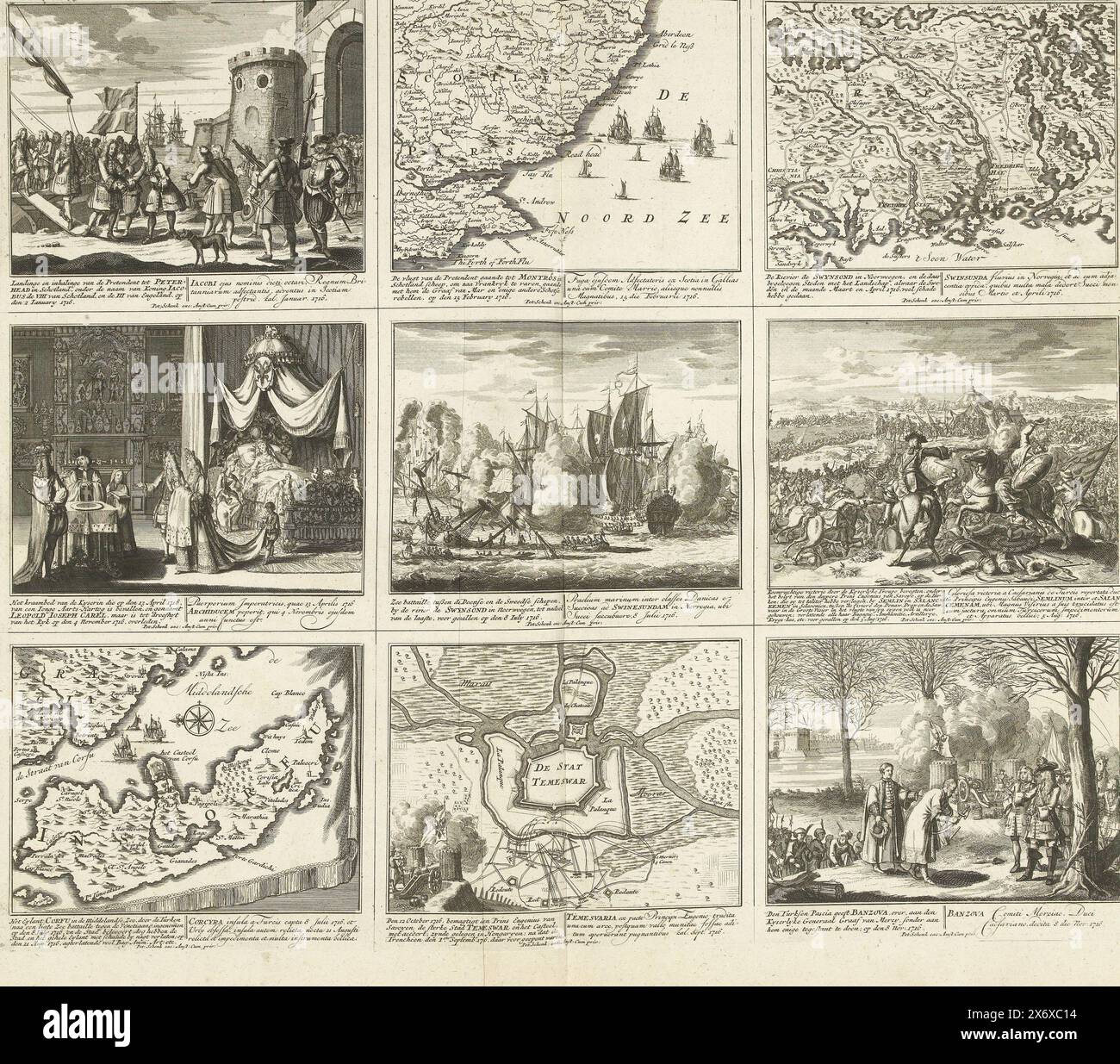 Theater of the war (page, Sheet with nine representations of events ...