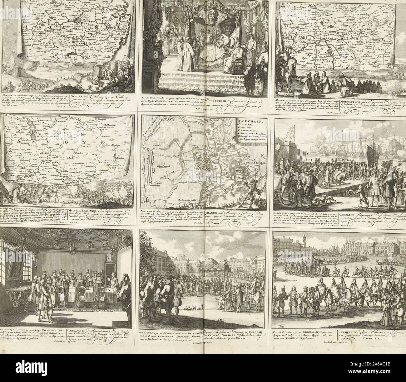 Theater of the war (page, Sheet with nine representations of events ...