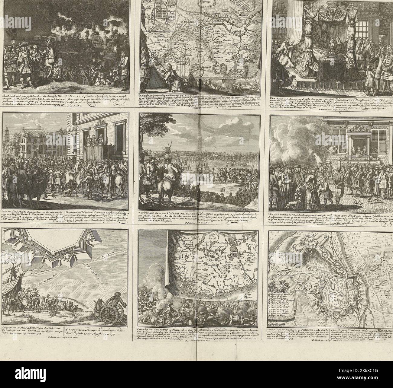 Theater of the war (page, Sheet with nine representations of events ...