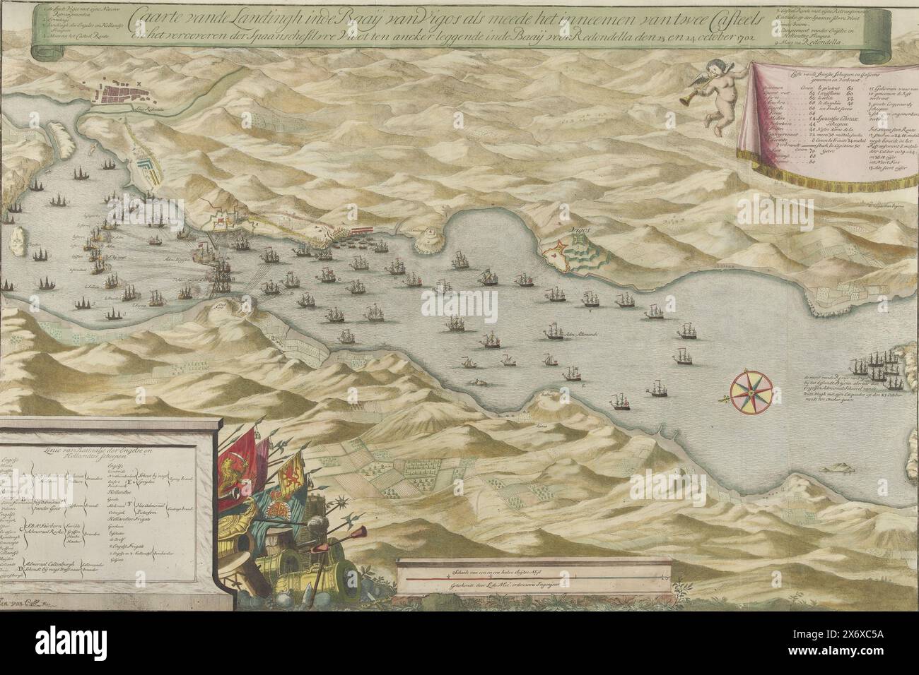 Naval battle in the bay near Vigo and the capture of the Spanish silver ...