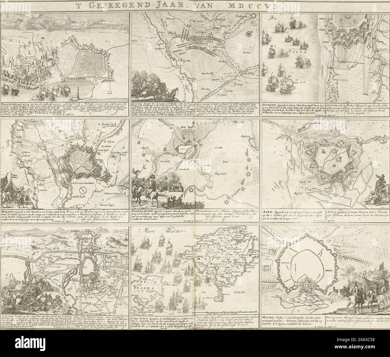 Theater of the War (page VII), 1706, 'T Geseegend Jaar van MDCCVI ...