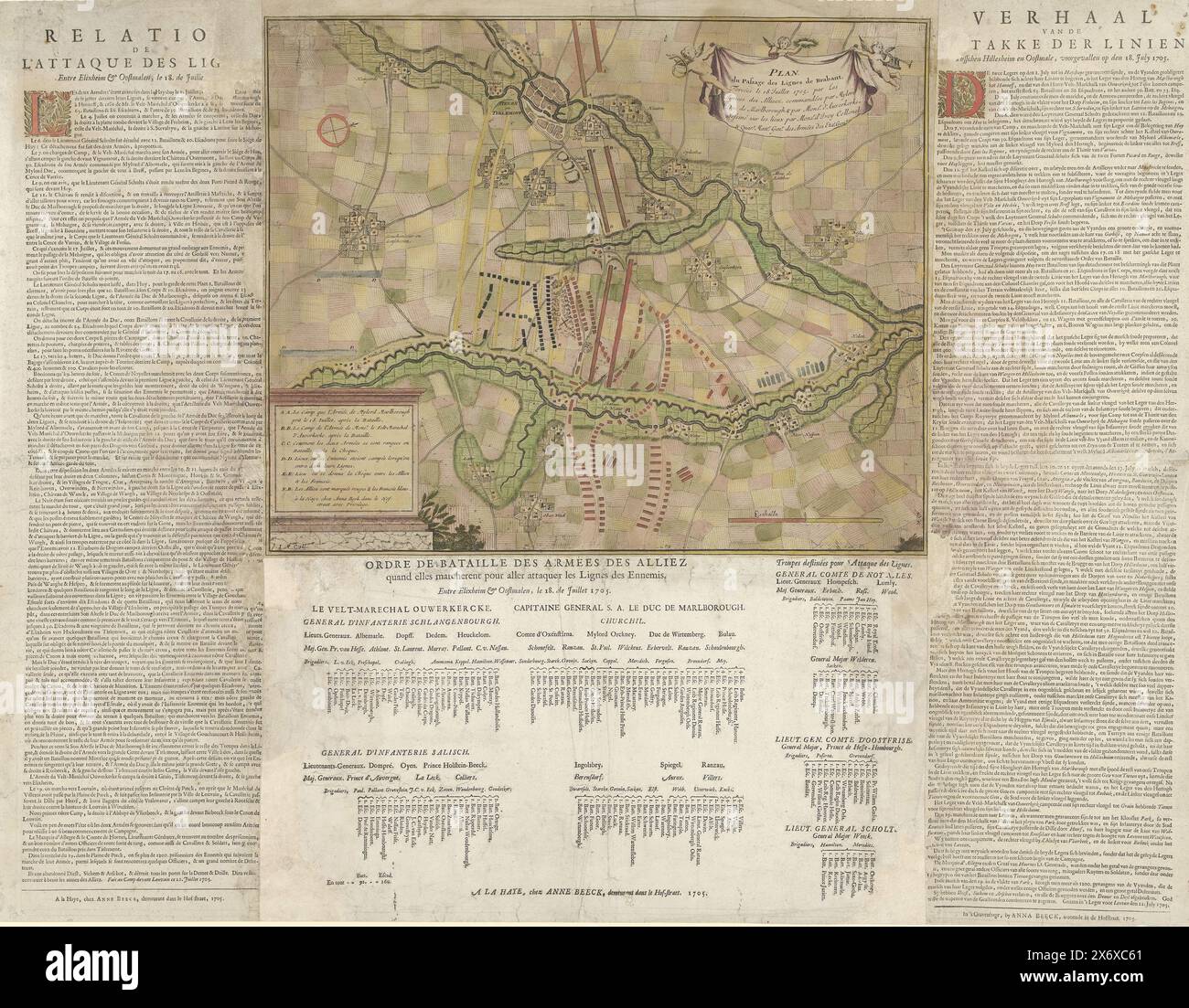 Breakthrough of the French lines in Brabant, 1705, Plan du Passage des ...