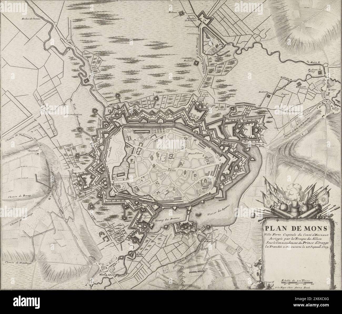 Plan de mons ville forte capitale du comte hi-res stock photography and ...