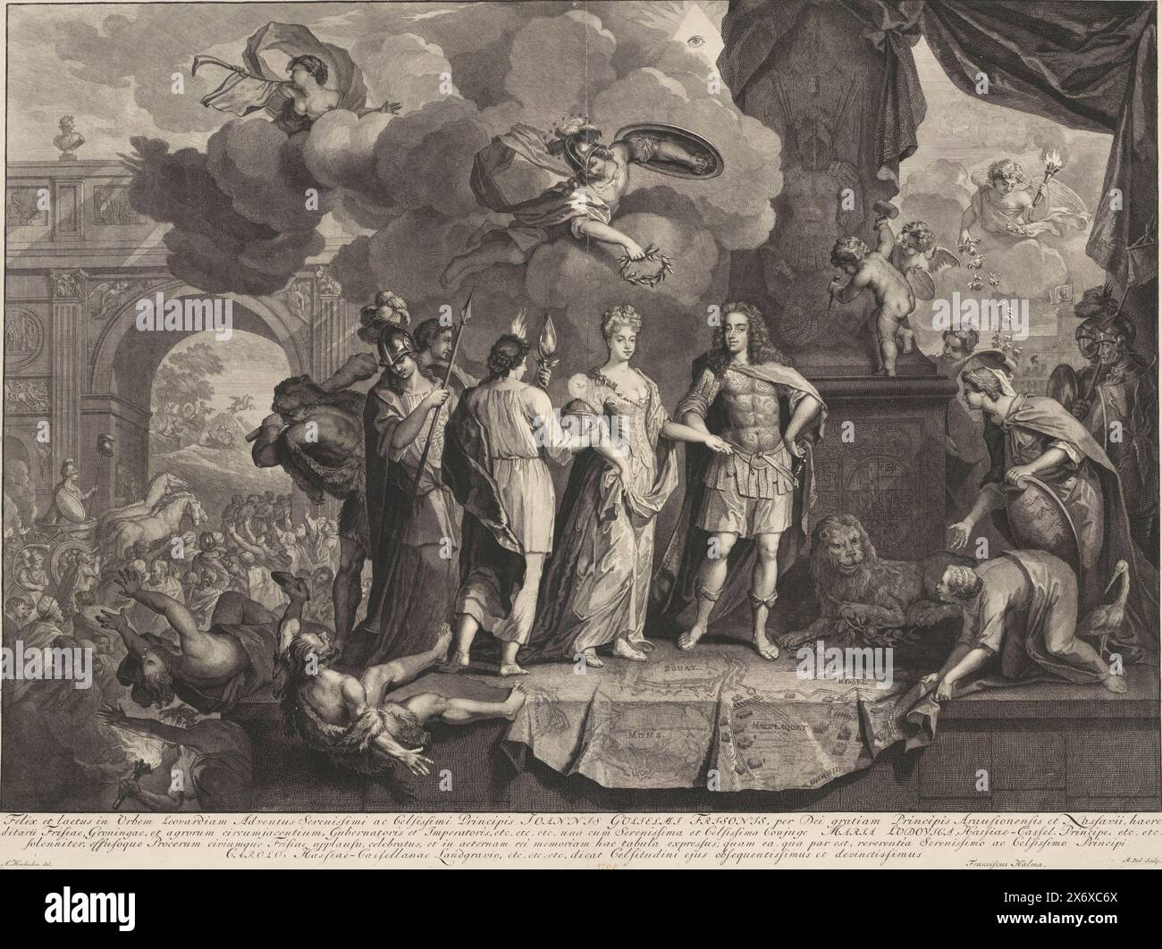 Allegory of the arrival of Johan Willem Friso and Maria Louise in ...