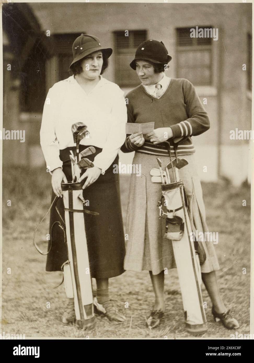 Women golfers, Mrs W. Szarka and Mrs Keith Wells, winner of the Robb ...