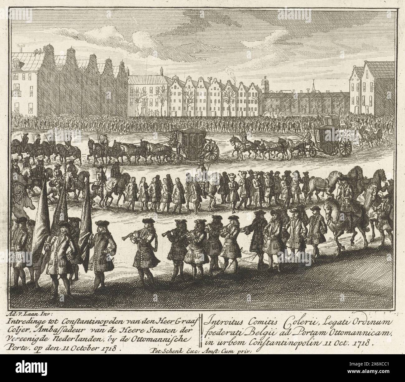 Arrival of the new Dutch ambassador Colyer in Constantinople, 1718 ...