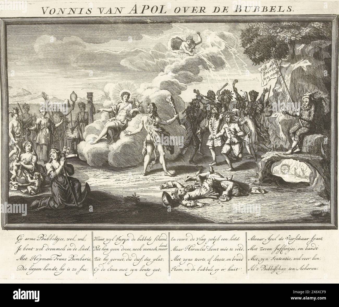 Apollo judges the Actionists, 1720, Apol's verdict on the Bubbles ...