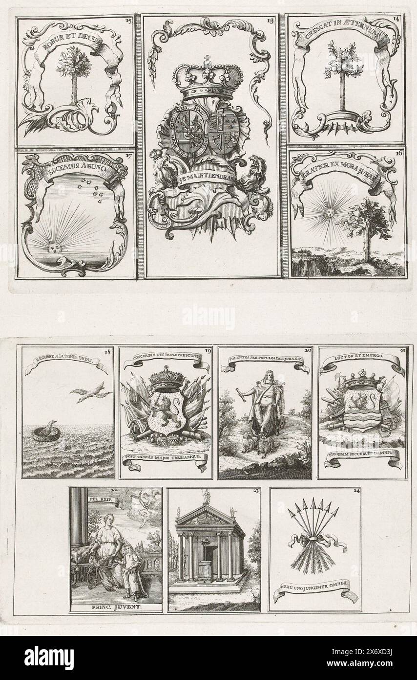 Decorations 13-24 in The Hague, 1747, Haga comitis illustrata; or it ...