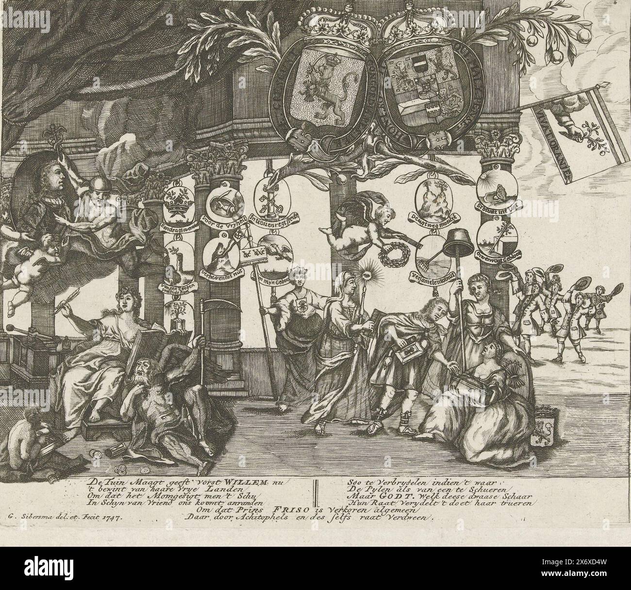 Allegory on the elevation of William IV, 1747, Allegory on the ...