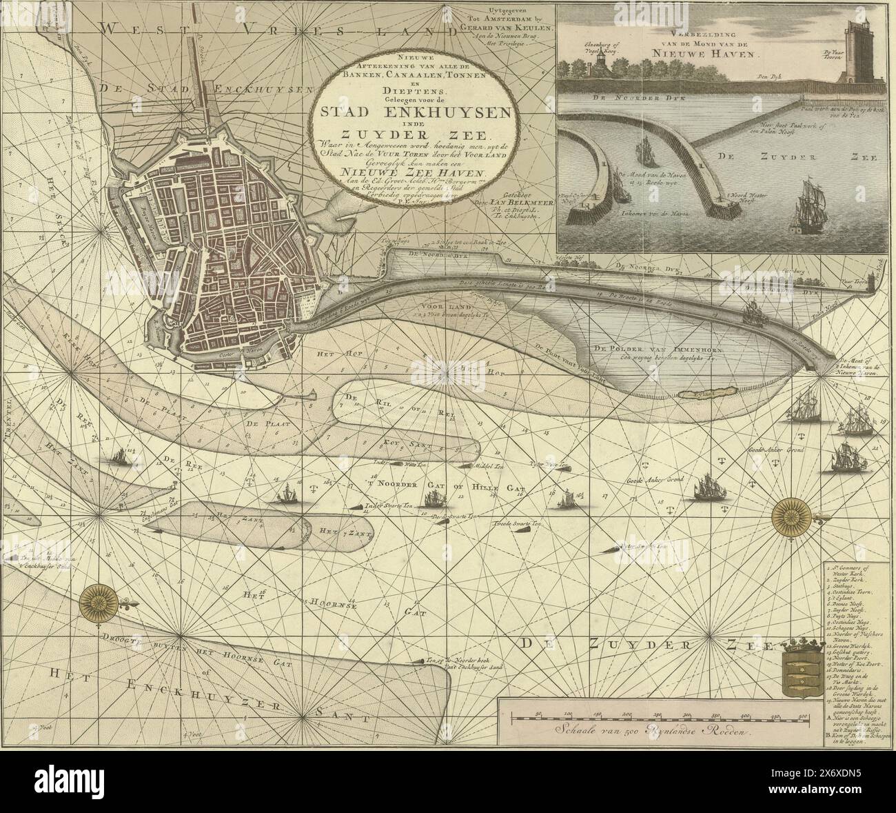 Map of the water in front of Enkhuizen with the projected new harbour ...