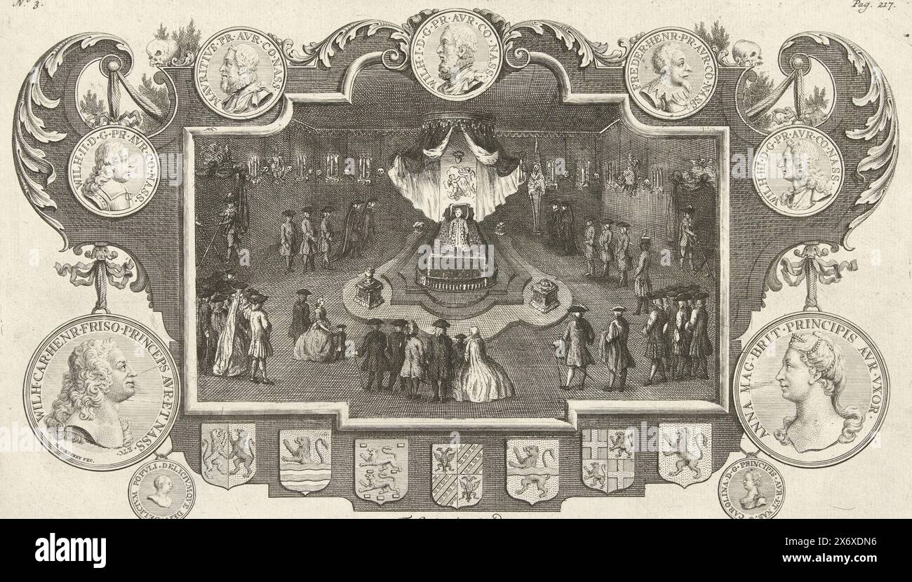 Mausoleum of Prince Willem IV, 1751, Funeral room with visitors at the ...