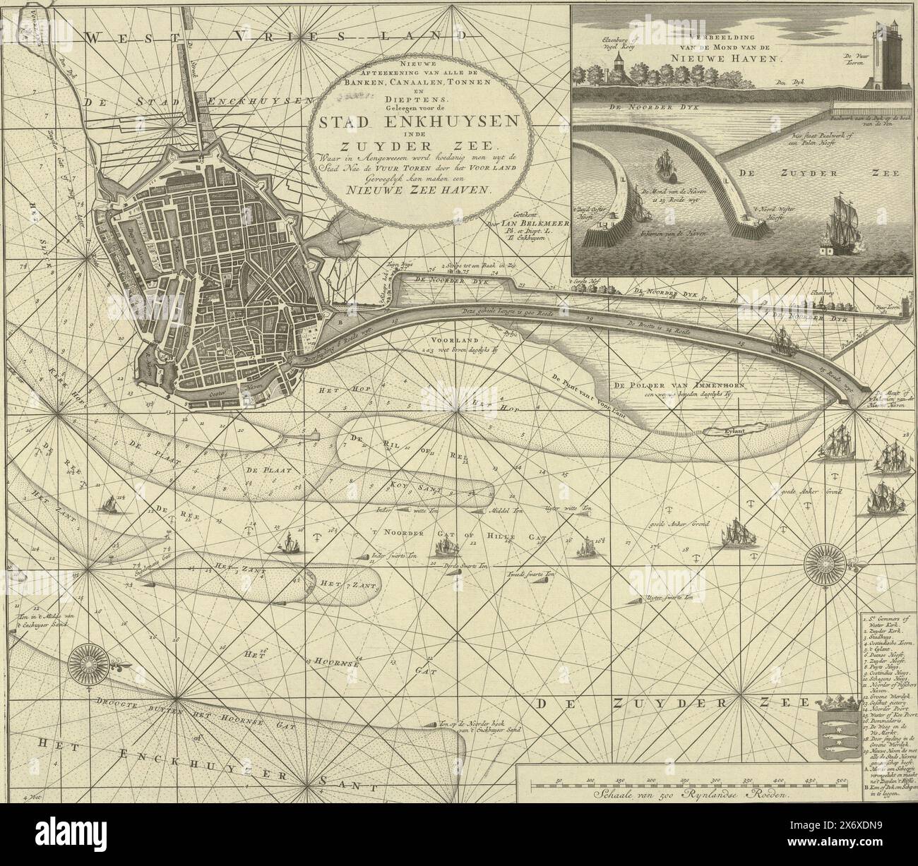 Map of the water in front of Enkhuizen with the projected new harbour ...