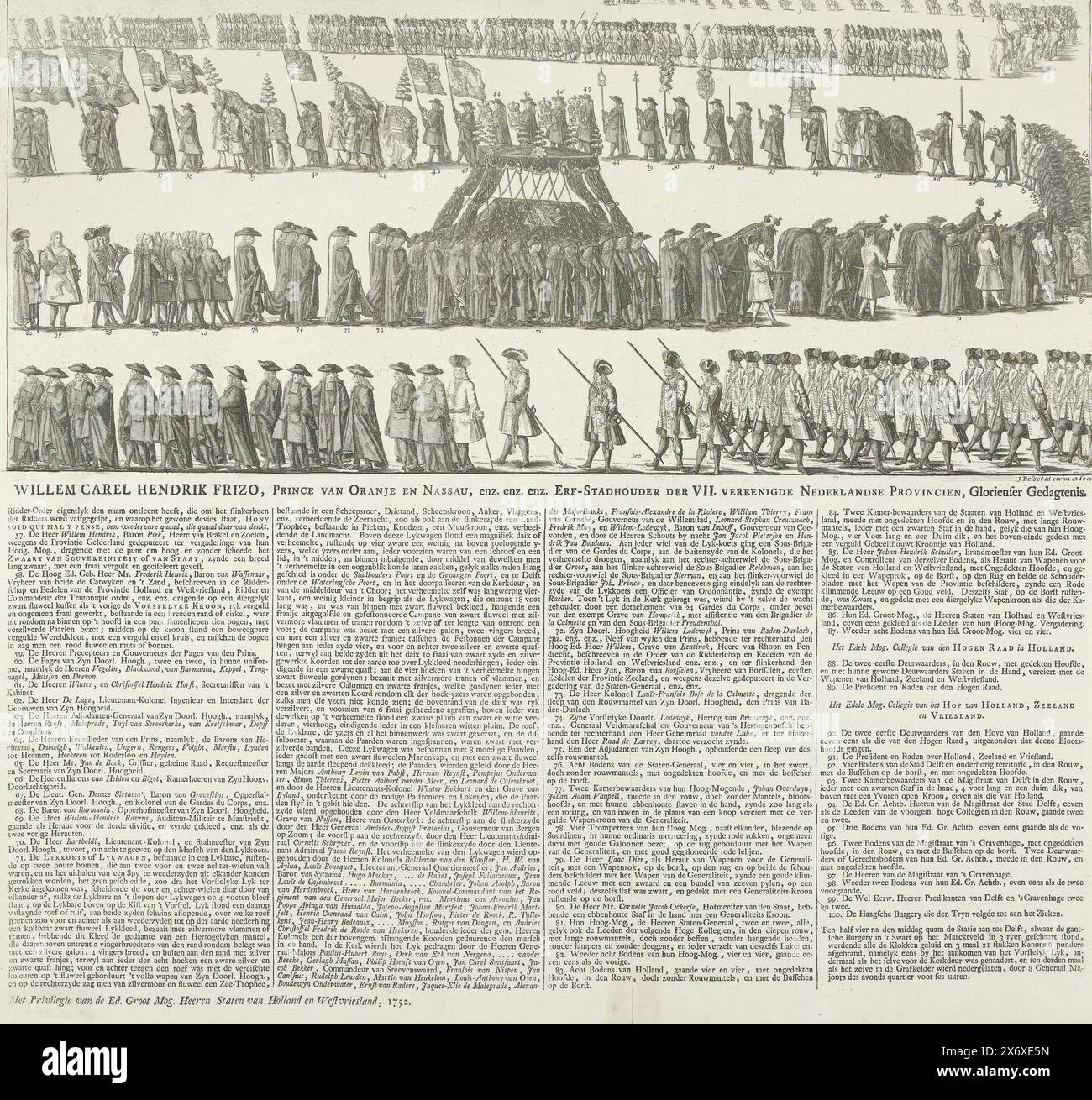 Funeral procession of William IV (right page), 1752, [Last Honor or ...