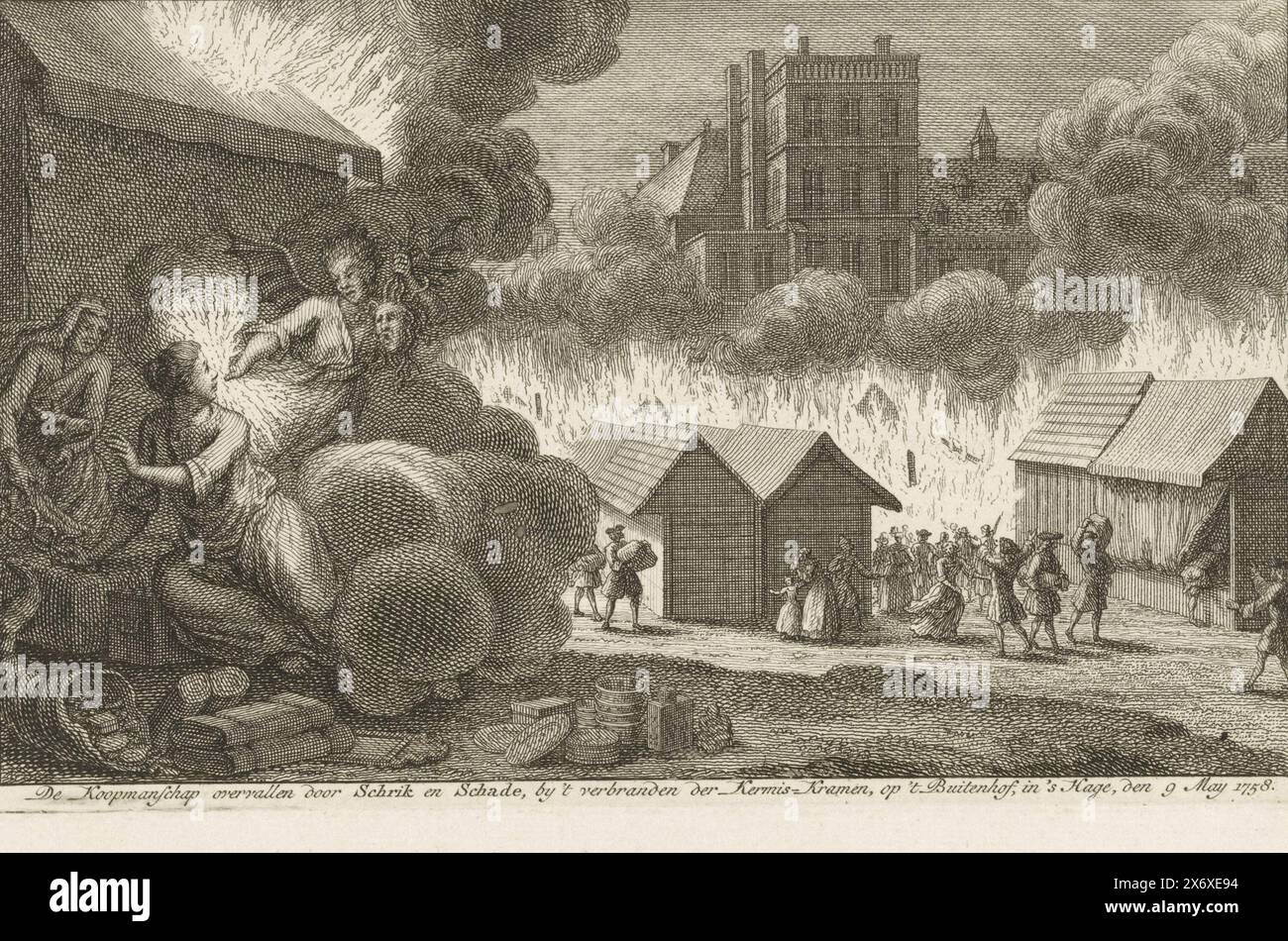 Allegory on the fire in the fairground stalls at the Buitenhof in The ...