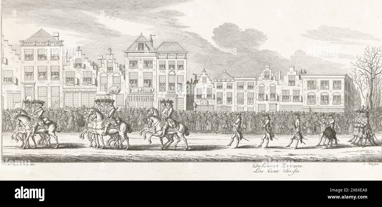 Funeral procession of Princess Anna, 1759, plate 2, The hundred Swiss ...