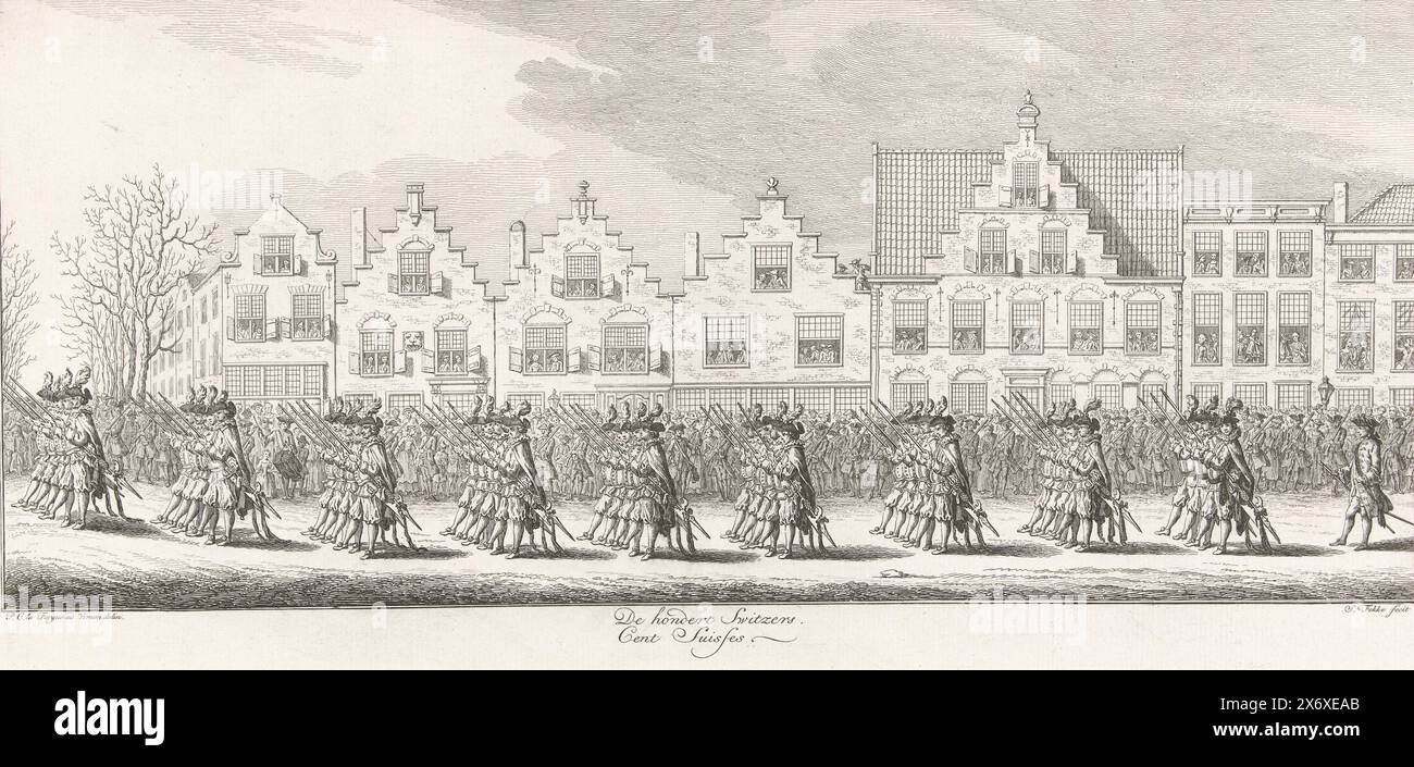 Funeral procession of Princess Anna, 1759, plate 3, The hundred Swiss ...