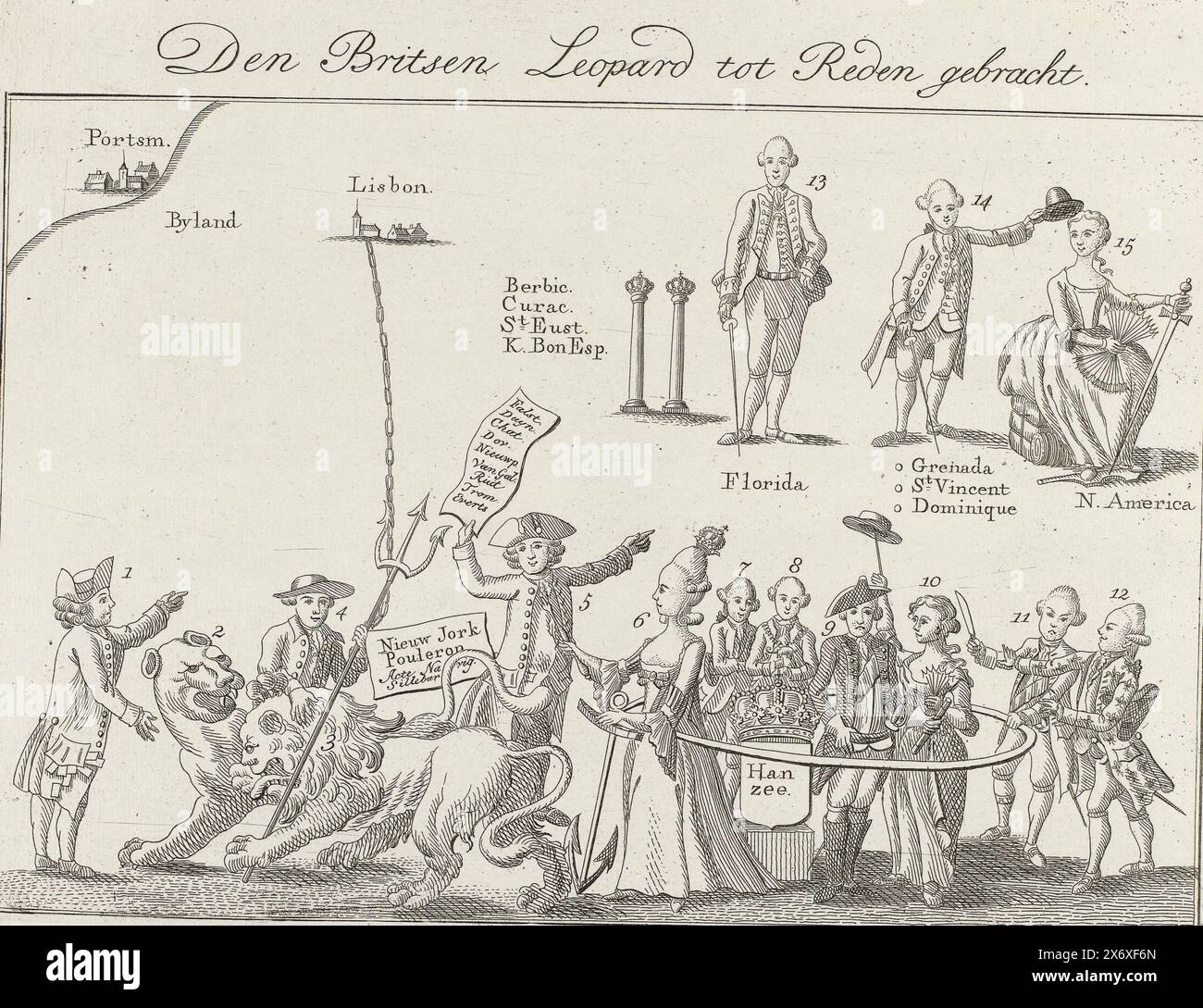 British leopard and the Dutch lion, ca. 1780, The British Leopard ...