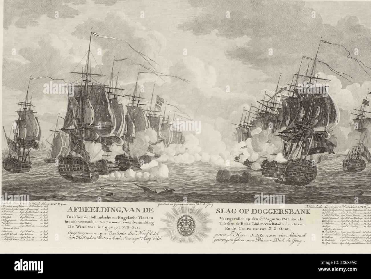 Battle of Dogger Bank, 1781, Image of the Battle of Dogger Bank between ...