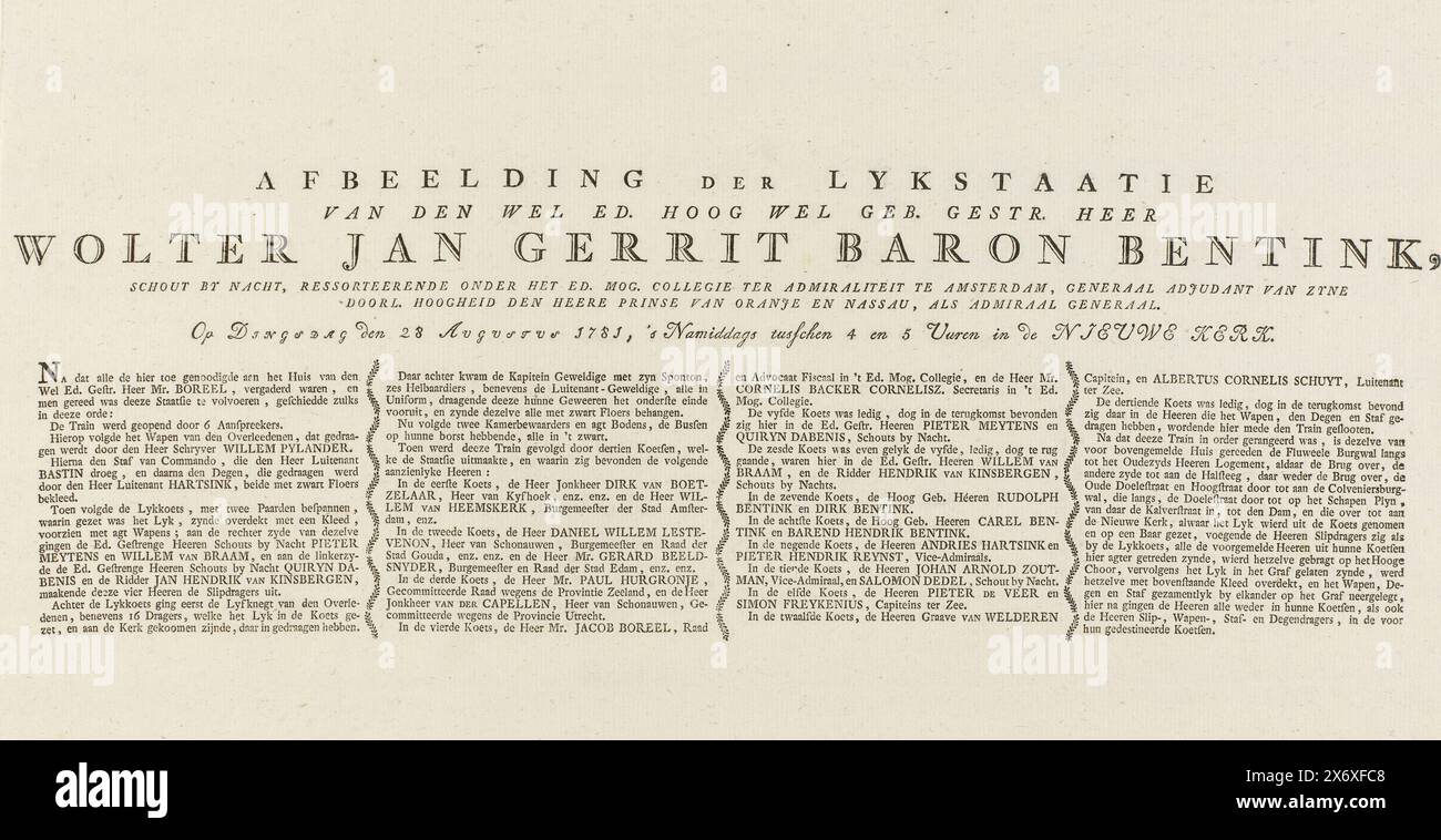 Text for the print of the funeral station of Wolter Jan Gerrit baron ...
