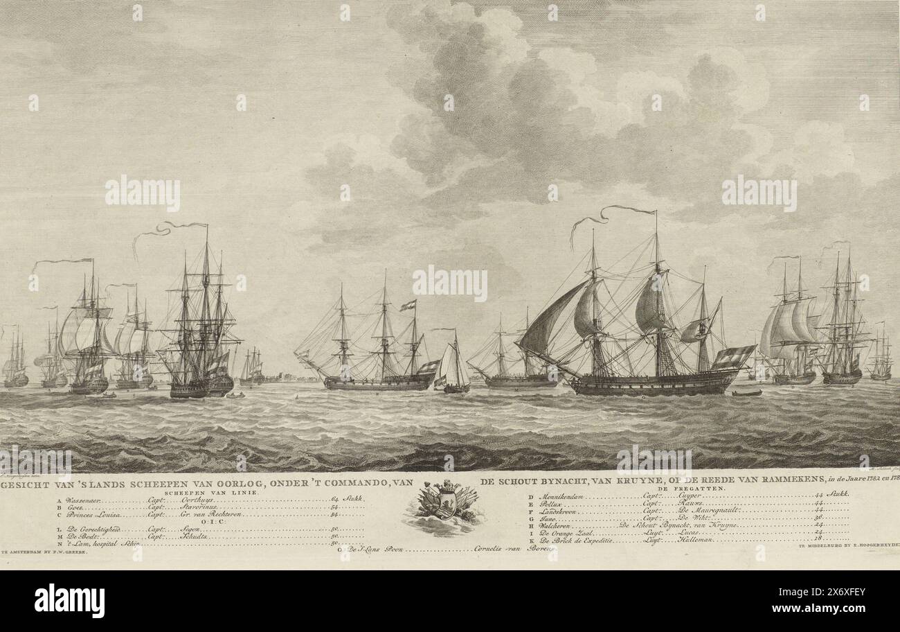 Dutch war fleet for Rammekens, 1782-1783, View of the country's ships ...