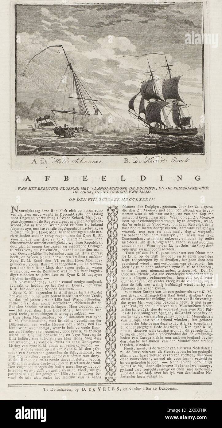 Incident with the imperial brig on the Scheldt, 1784, Image of the ...