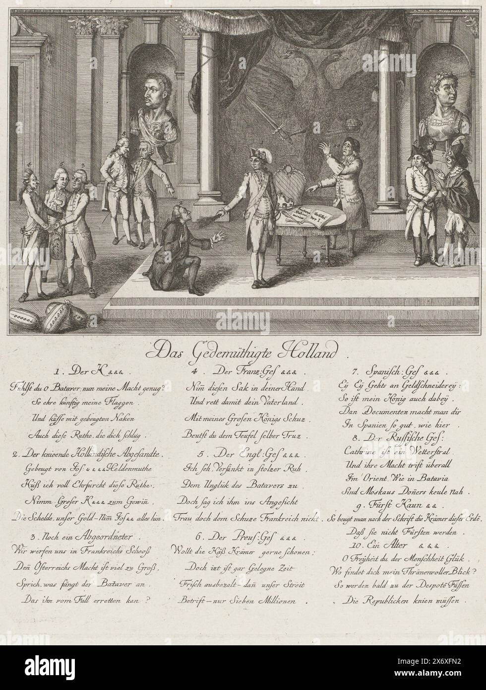 Cartoon on the Treaty of Fontainebleau, 1785, Das Gedemüthigte Holland ...