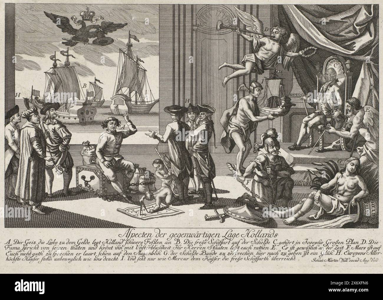 Cartoon on the Treaty of Fontainebleau, 1785, Aspecten der ...