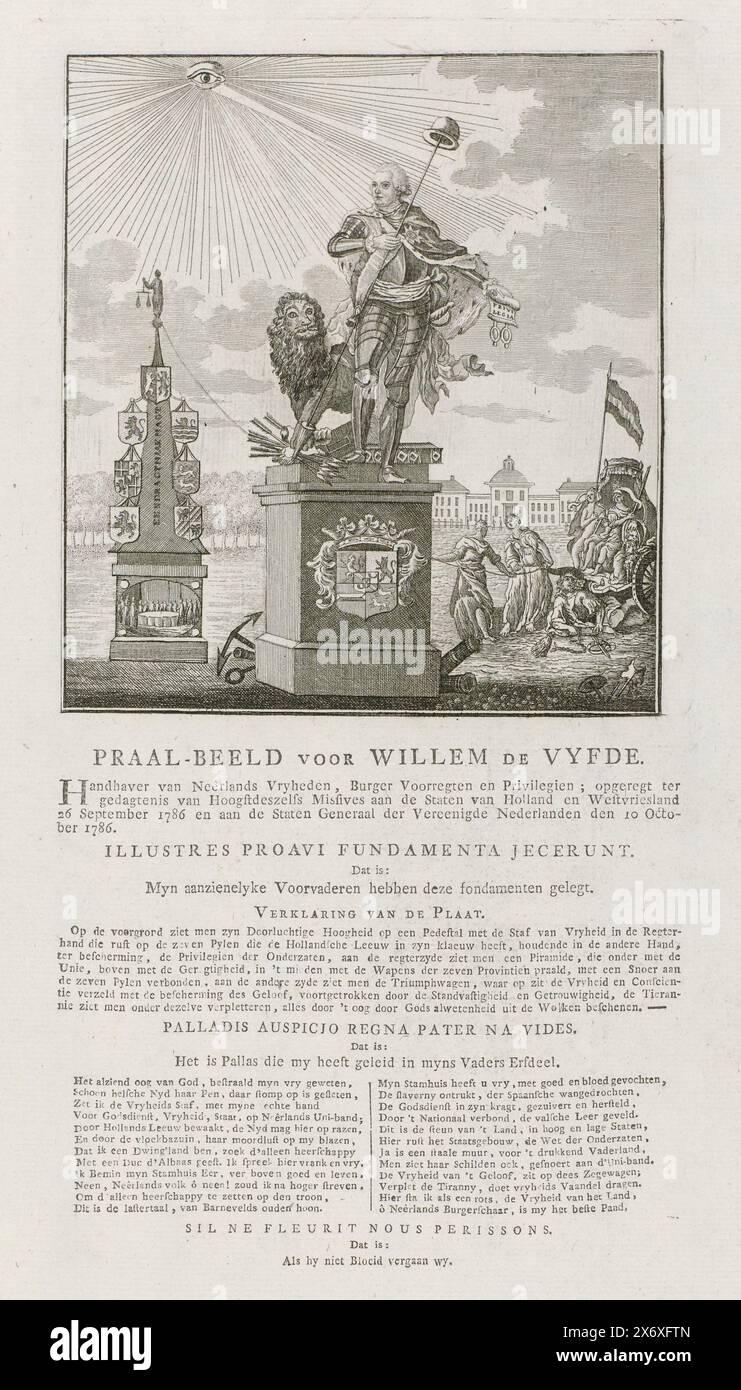 Statue for Willem V, 1786, Praal-Beeld for Willem Vyfde (title on ...