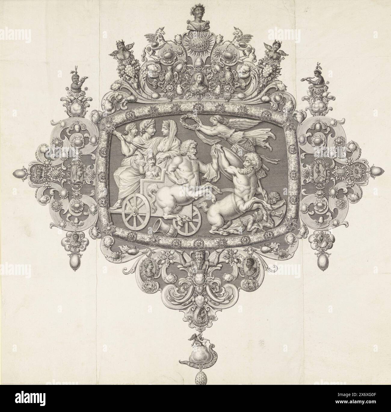 Onyx with a Roman float and two centaurs, An onyx with the image of a ...