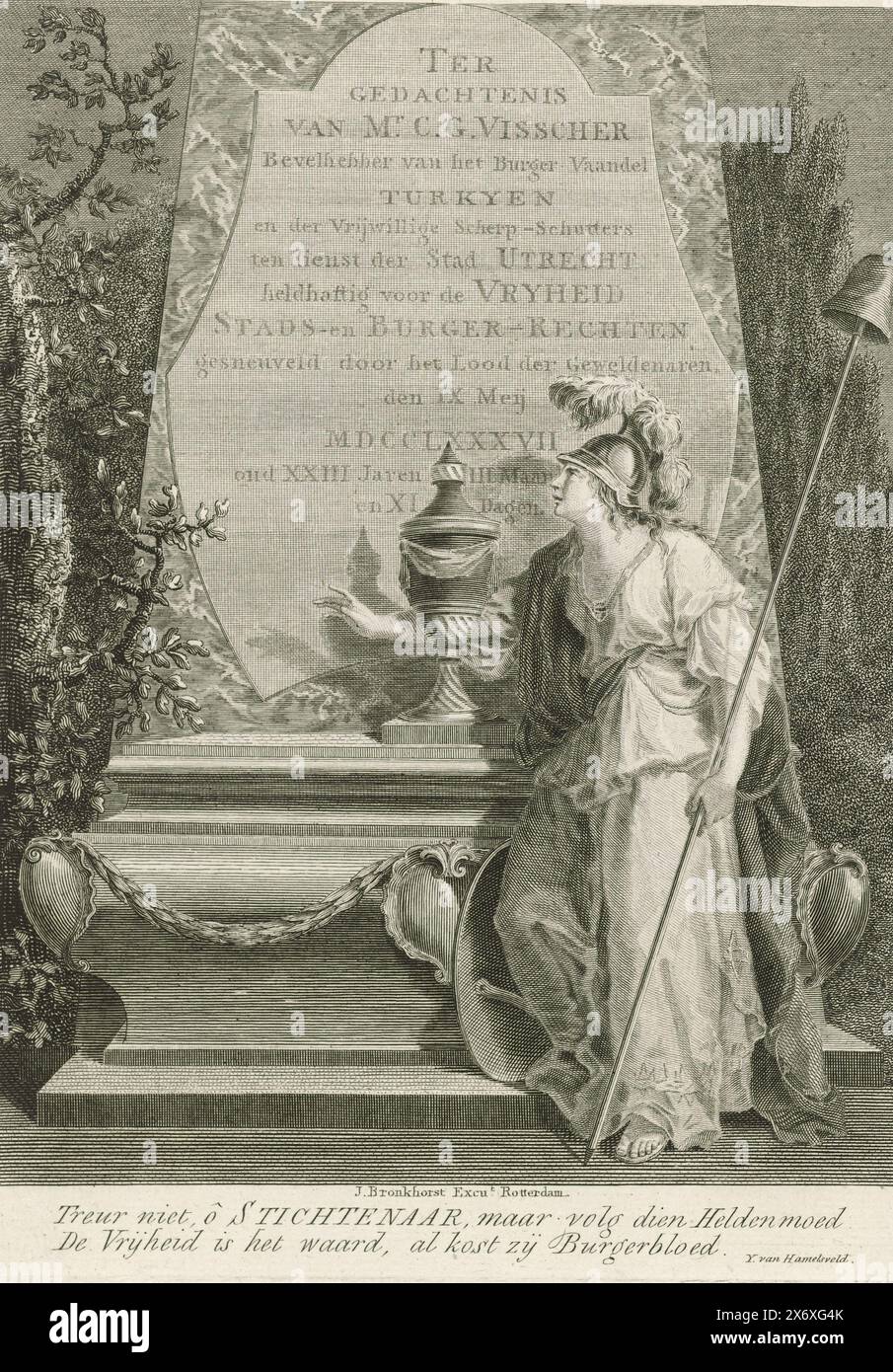 Monument in memory of Cornelis Govert Visscher, 1787, In memory of Mr ...