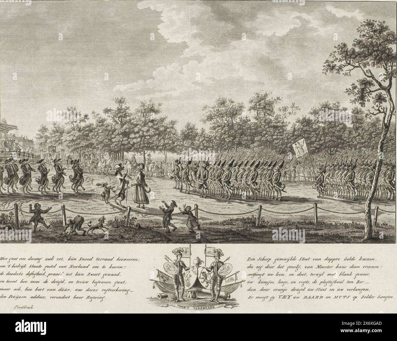 Cartoon on a Kezen corps, 1787, Cartoon on the swearing-in ceremony of ...