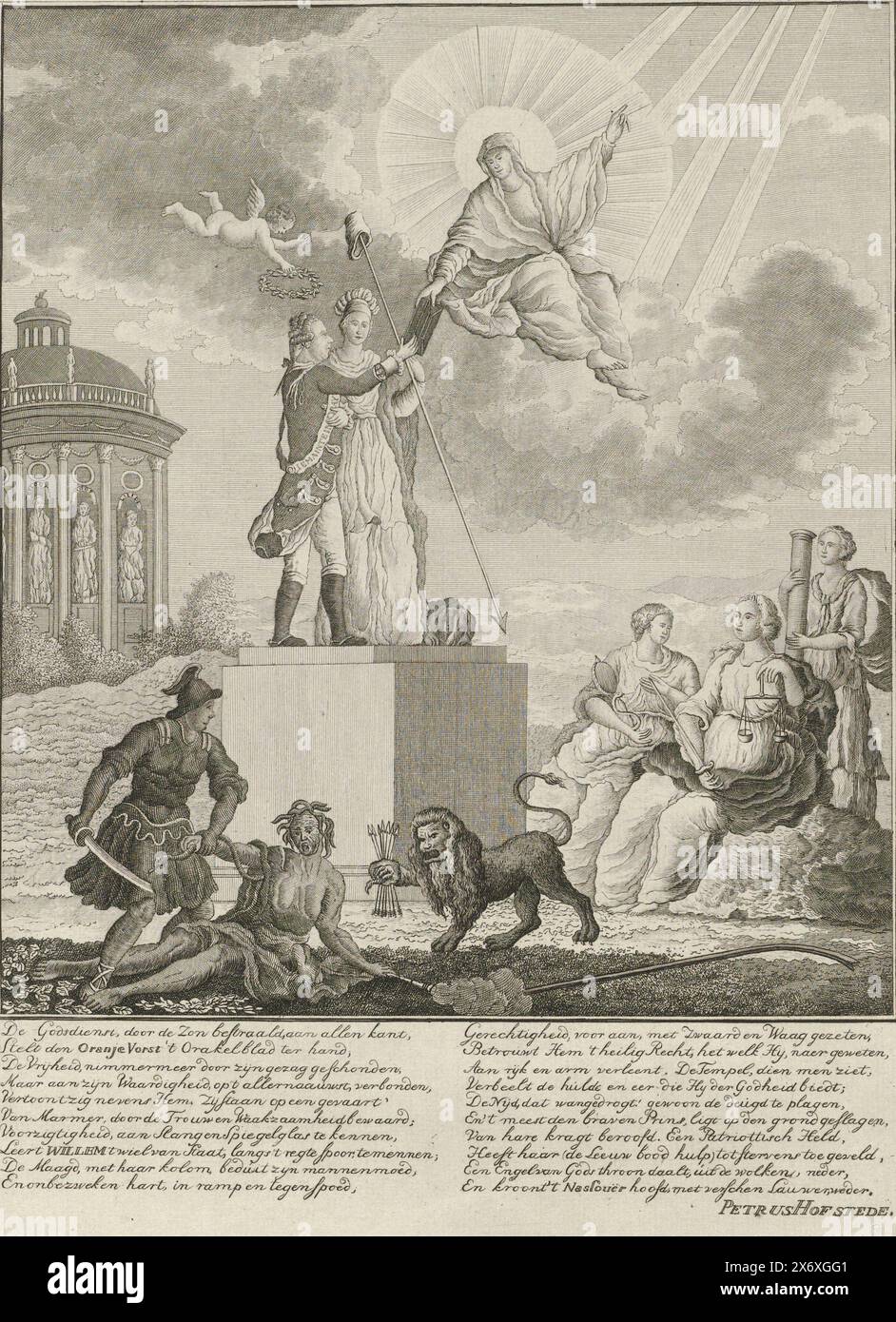 Allegory on the restoration of William V as stadtholder, 1787, Orangist allegory on the ...