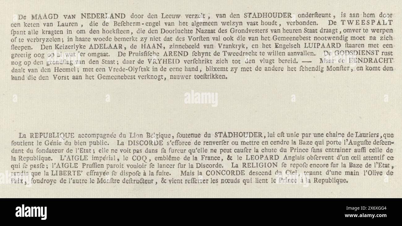 Explanation of the print: Allegory on the restoration of William V as ...