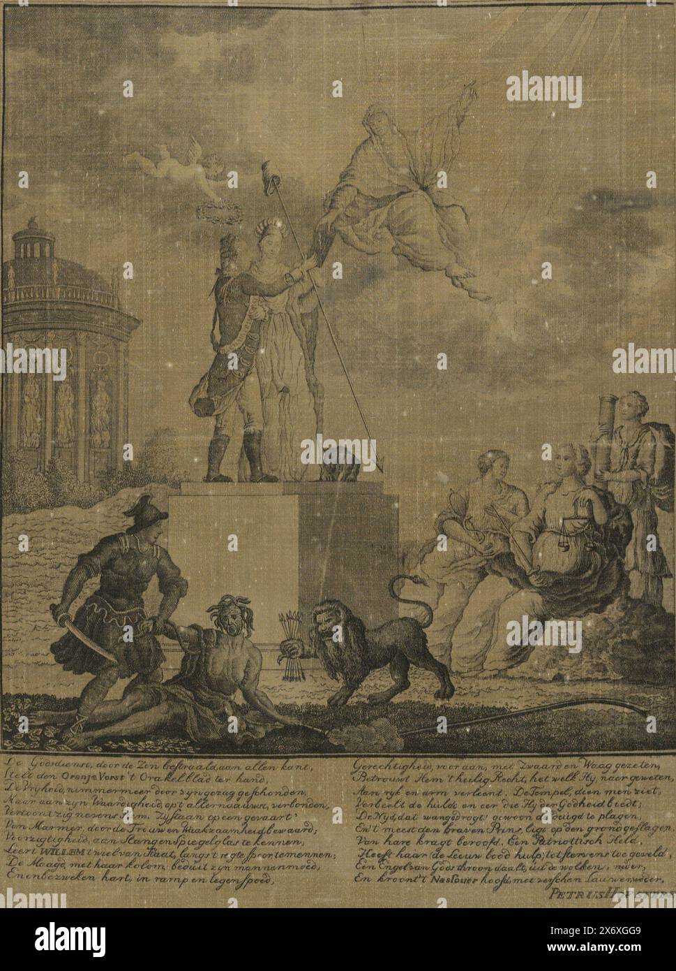 Allegory on the restoration of William V as stadtholder, 1787, Orangist ...