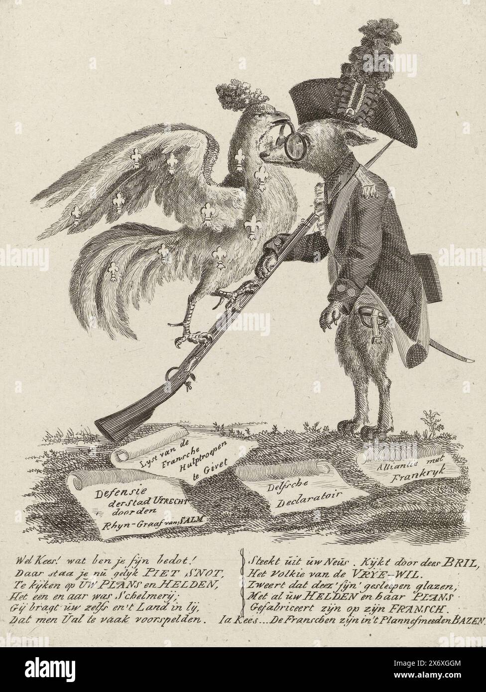 The deceived Kees, 1787, Cartoon on the patriots, 1787. A Keeshond in ...