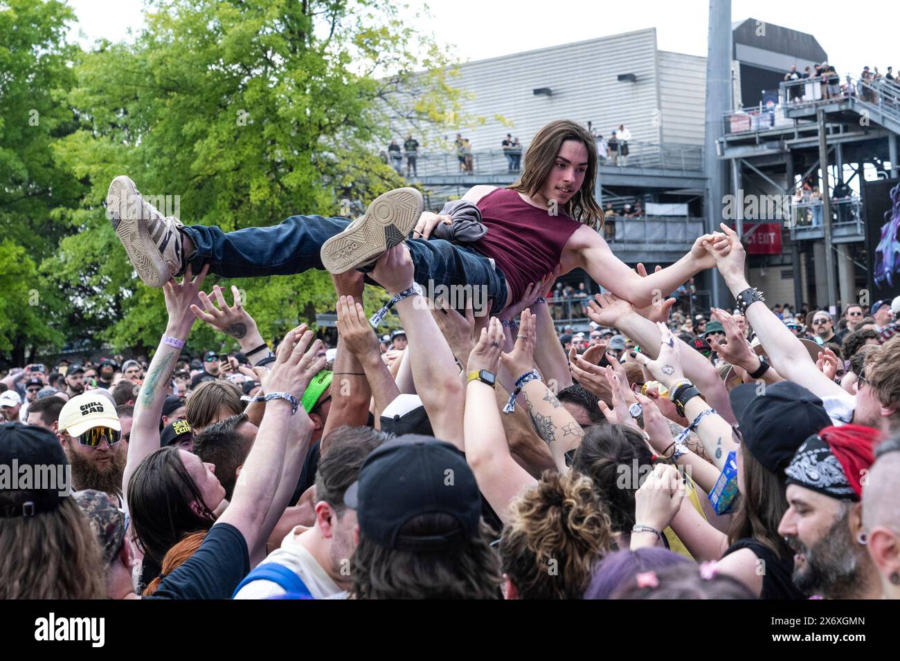 Festivalgoers are seen during Sonic Temple Art and Music Festival on ...
